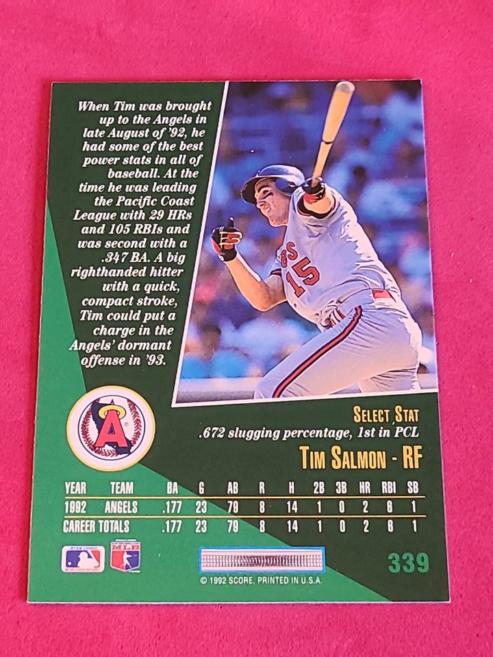 1993 Tim Salmon ROOKIE RC Score Select #339 | eBay