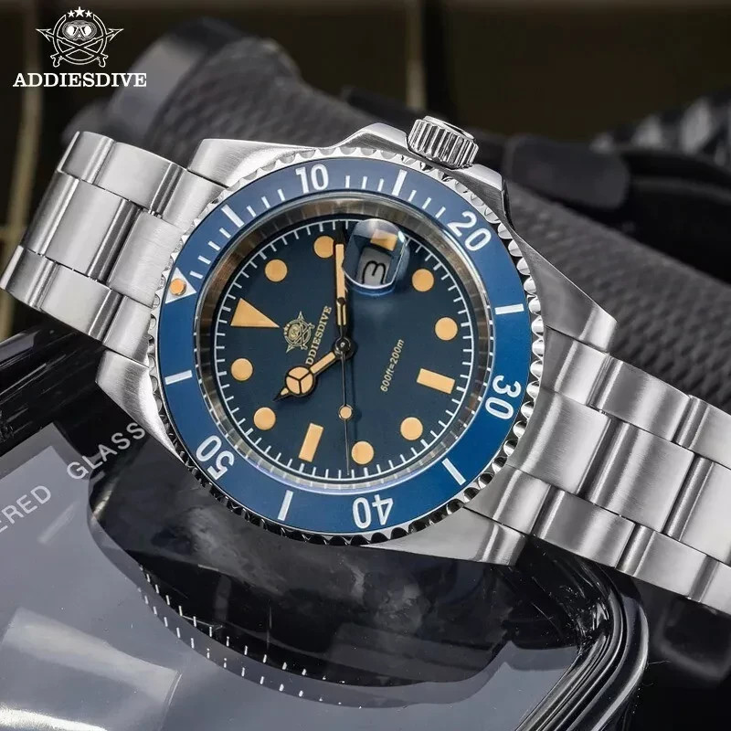 41MM ADDIESDIVE Quartz Men's Watch Dive 200M Waterproof Luminous ...