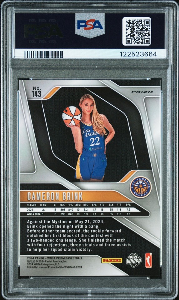 2024 Panini Prizm Wnba #143 Cameron Brink Wnba Logo Prizm PSA 9 | eBay