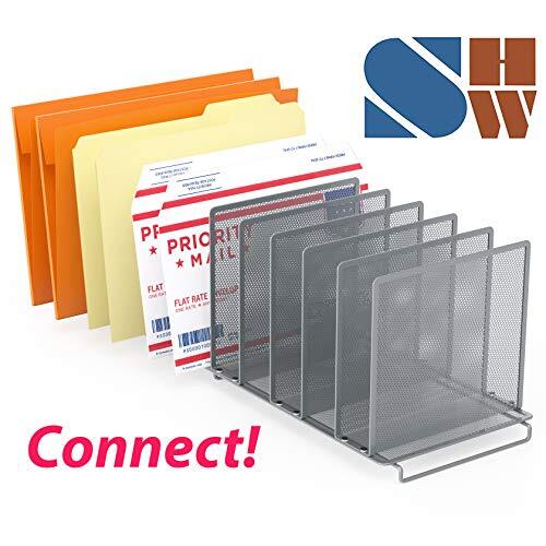 SimpleHouseware Expandable 5 Section Upright File Sorter Organizer ...