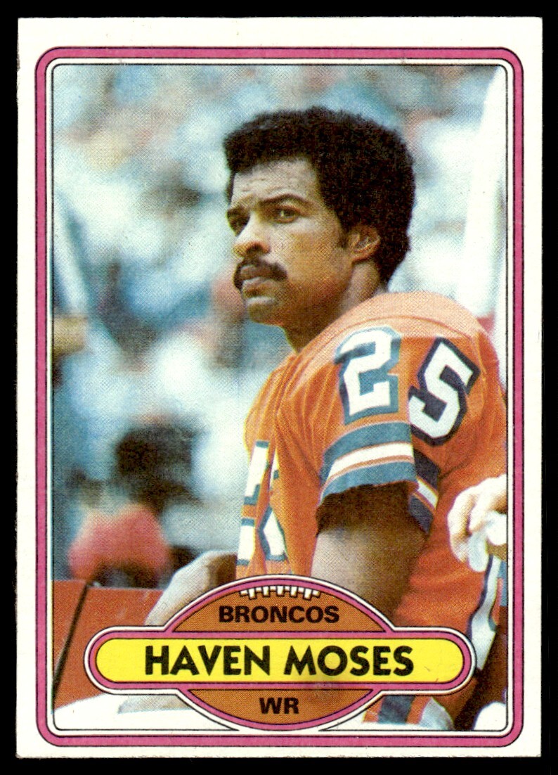 1980 Topps Football Card Haven Moses Denver Broncos #496 NM | eBay