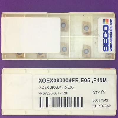 10pc SECO XOEX 090304FR-E05 Carbide Milling Inserts; Grade F40M🎯 ...