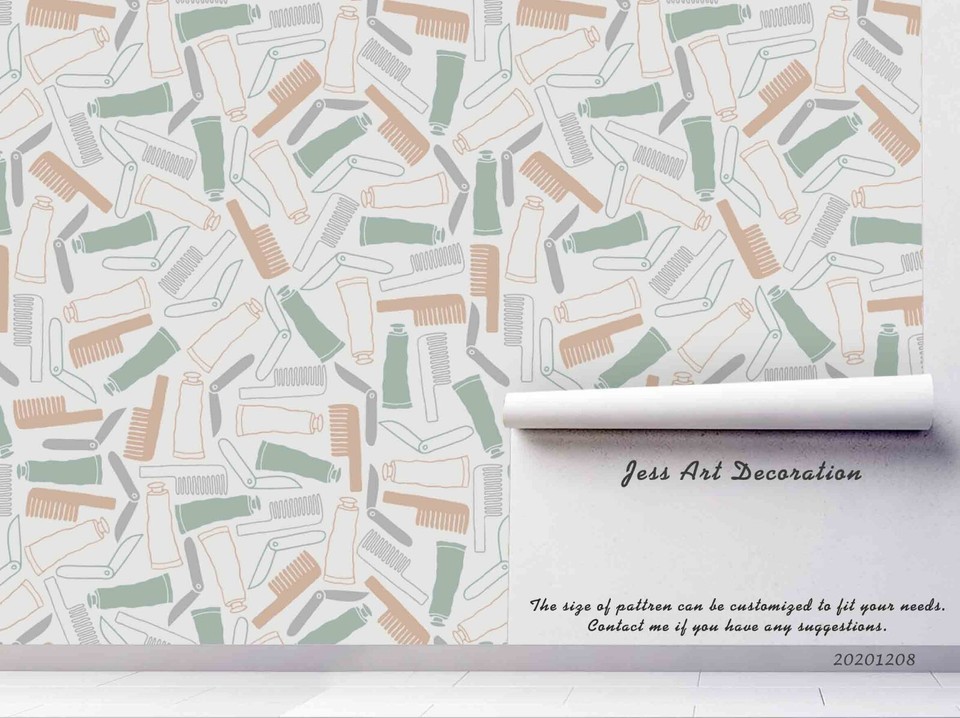 3D Comb Razor Sprayer Pattern Wallpaper Wall Murals Removable Wallpaper ...
