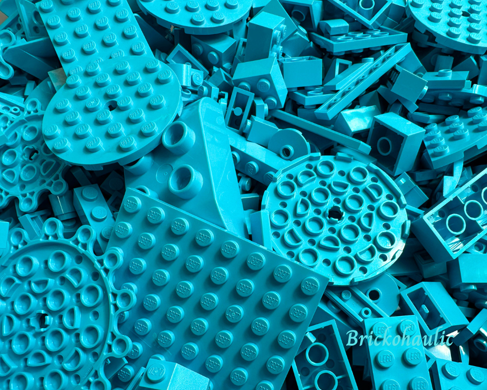 Lego Medium Azure Color Sorted Bricks Pieces Plates Parts Bulk Assorted ...