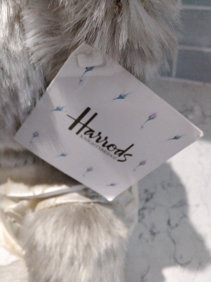 Harrods Rosebud teddy bear vintage 2002 15" seated decorated waistcoat ...