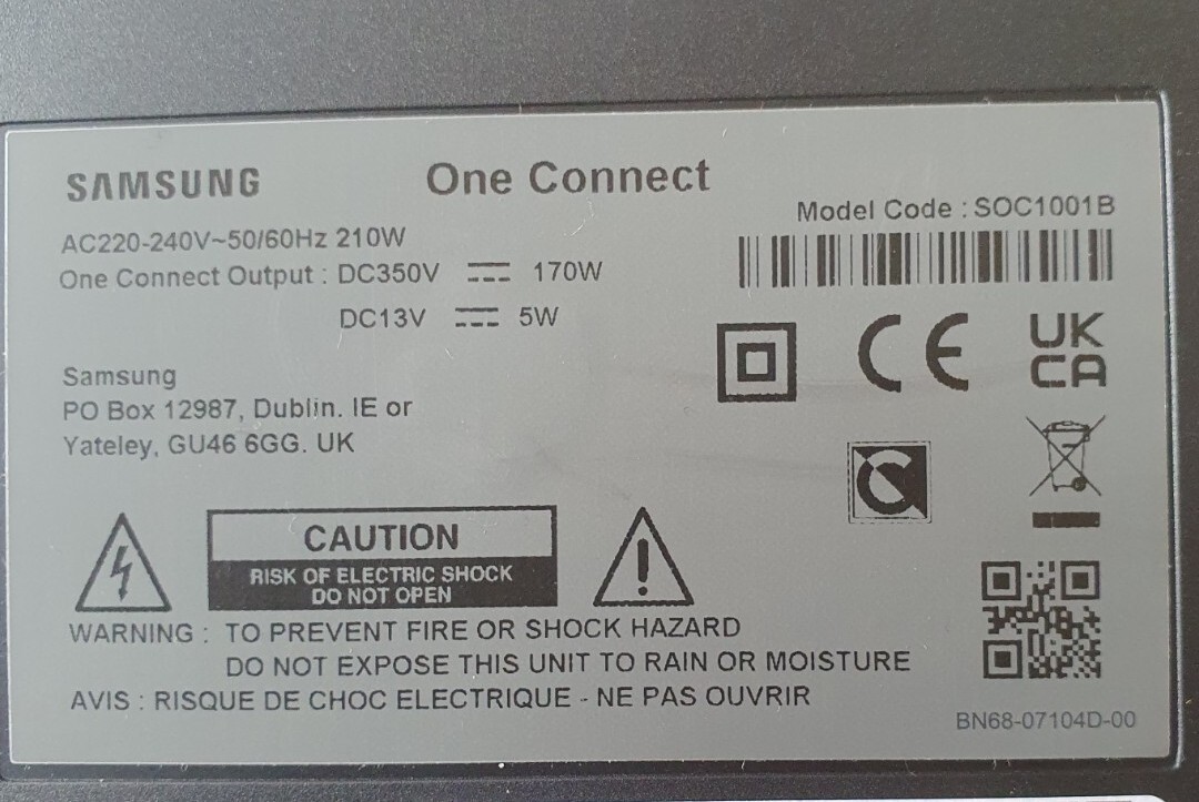 Genuine Samsung One Connect Box 2022 BN91-23992Y SOC1001B QE43 QE50 ...