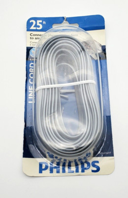 PhoneLine Cord 25ft 6P6C RJ12 Plug Grey Cable Telephone Cable Fax ...