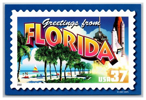 Greetings From Florida USPS 37 Cent Stamp 6x4 Continental Size Unposted ...