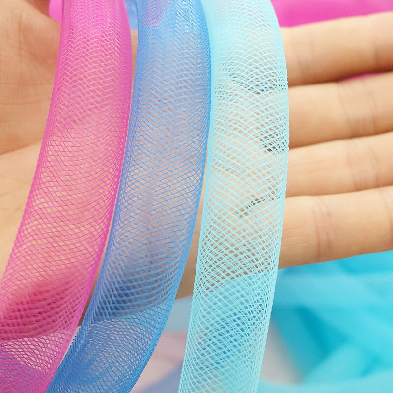 10M/Lot Mesh Tube 16mm Colorful Ribbon Crafts for Headdress Wreath ...