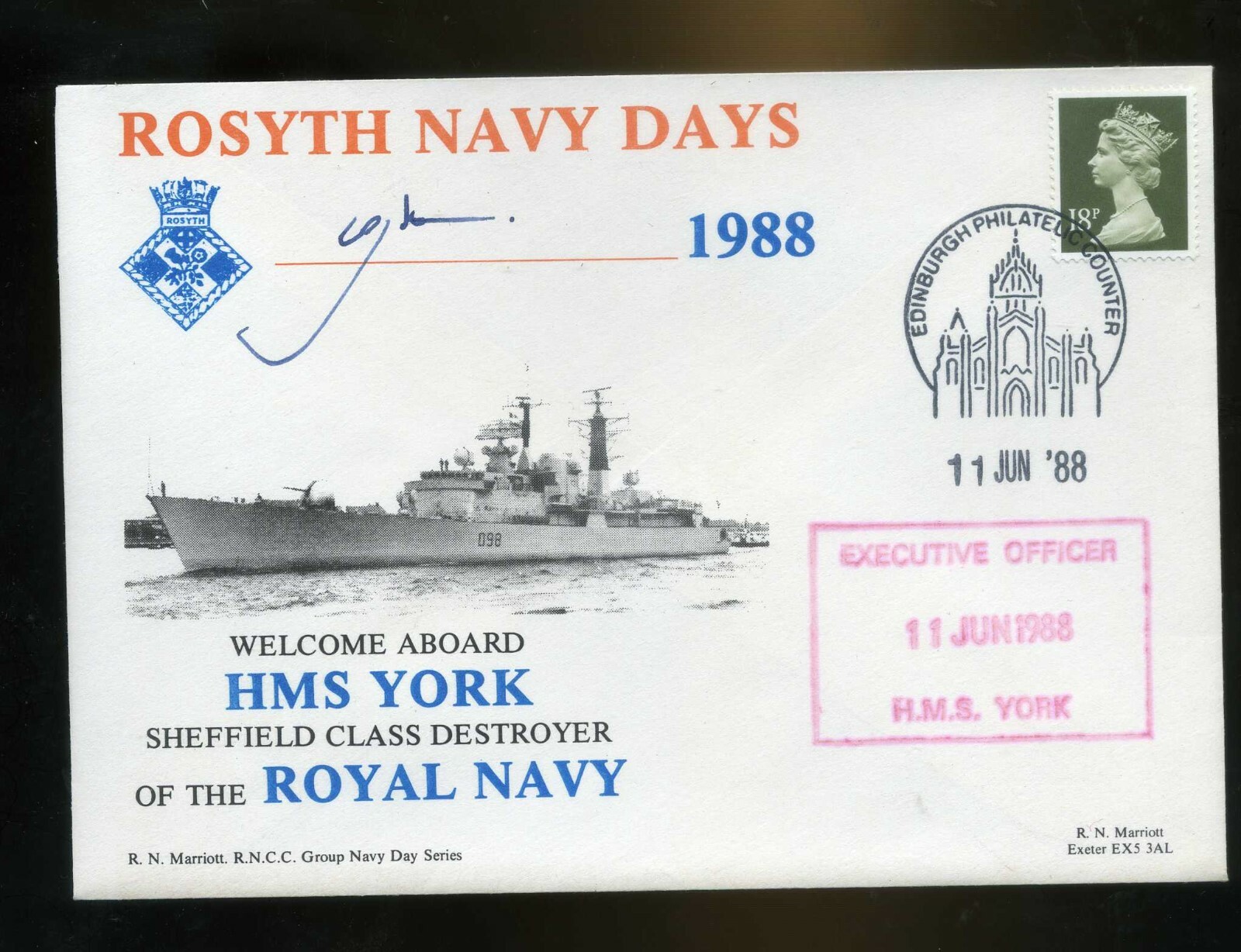 1988 Rosyth Navy Days / HMS York NAVY Cover Signed E/O HMS York | eBay UK