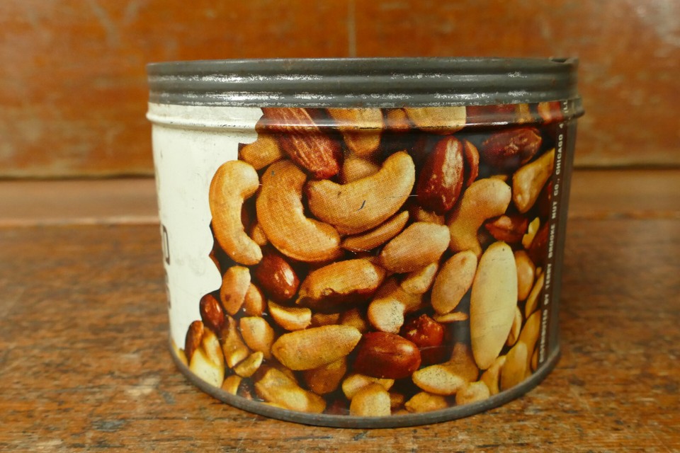 Vintage Terry Brooke Salted Mixed Nuts 13oz Metal Advertising Tin Clown ...