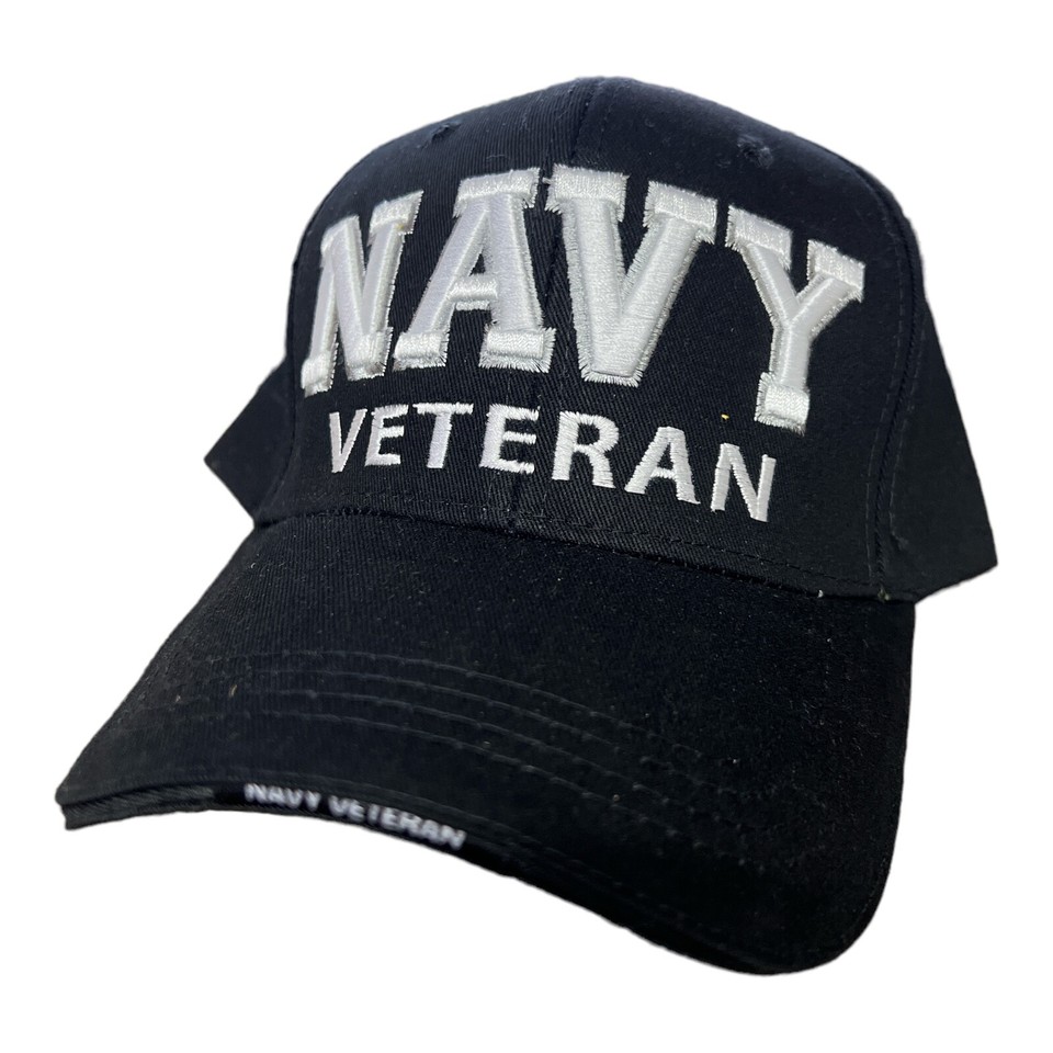 United State "Navy Veteran" Black 6 Panel Adjustable Military Baseball ...