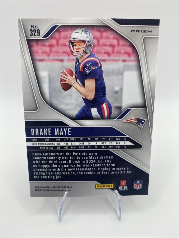 2024 Panini Prizm Rookies Drake Maye #329 Red White Blue Prizm (RC) See ...