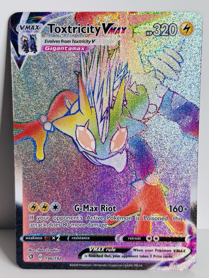 Toxtricity VMAX 196/192 Hyper Rare Rebel Clash English Pokemon Card TCG ...