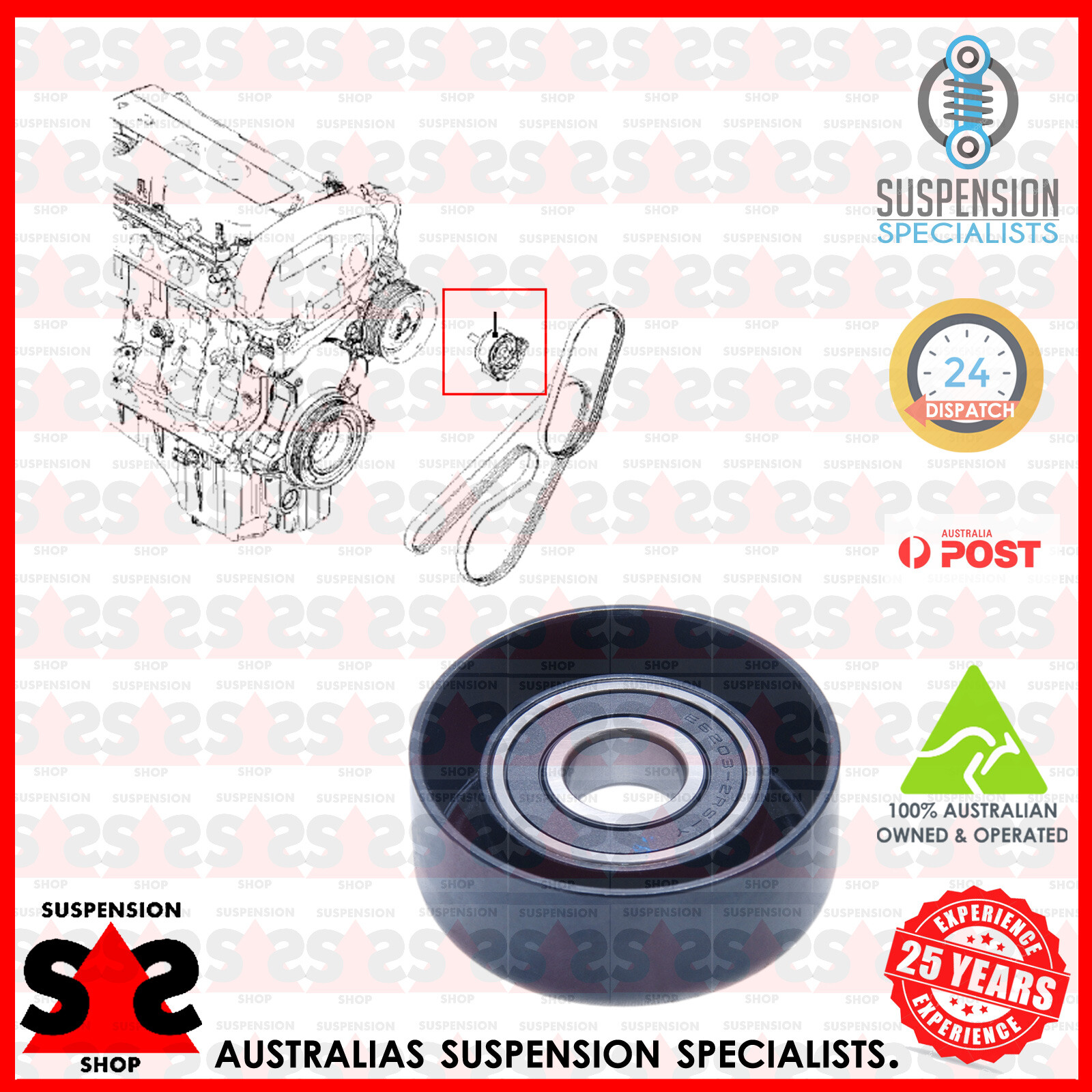 Tensioner Pulley, V-Ribbed Belt Suit CHEVROLET Aveo / Kalos Saloon ...