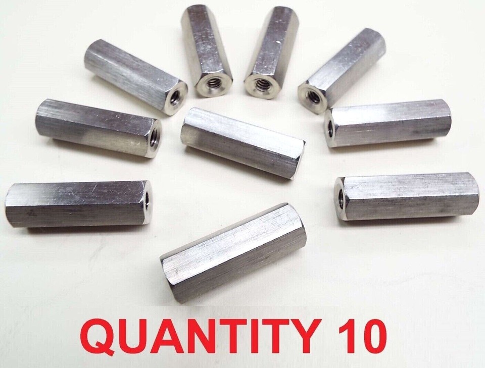 1/2 HEX ROD COUPLING NUTS 1/4-20 x 1-1/2 L STAINLESS STEEL STANDOFF ...