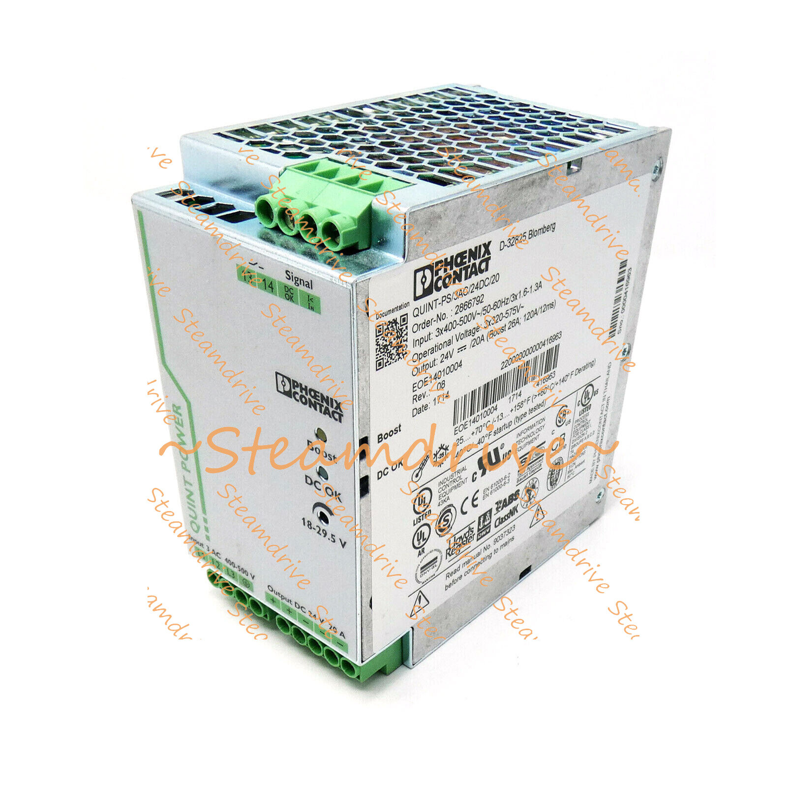 NEW 1PCS PHOENIX QUINT- PS /3AC/24DC/20 ( 2866792 ) Power Supply ...