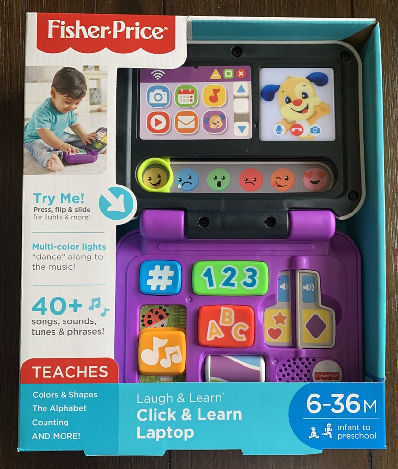 Click & Learn Laptop Interactive Educational Toy for Kids Fisher Price ...