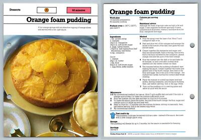 Orange Foam Pudding - Desserts - Working Woman's 1980s Recipe Card ...