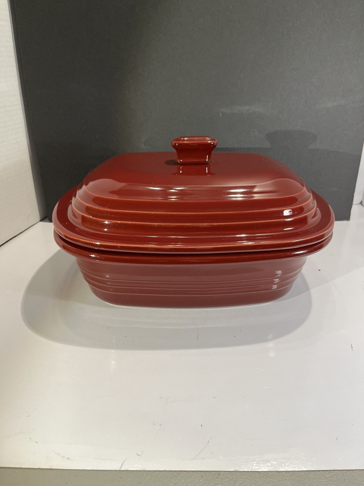 Pampered Chef Stoneware Covered Deep Casserole Baker 3.1 Qt ~ Cranberry ...