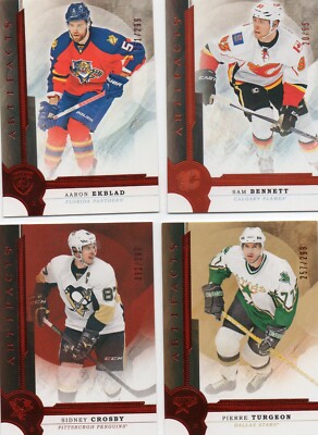 2016-17 U.D. Artifacts, (4) Card Lot, (3) Red, (1) Orange Parallel. | eBay