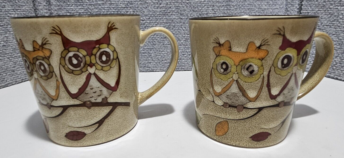 Set of 2 Great Gatherings Owl Couple on Branch Coffee Cup Mug Ceramic ...
