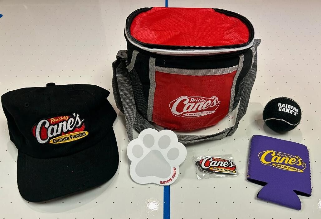 Raising Cane's Insulated Lunch Box Baseball Hat Keychain Note Pad ...