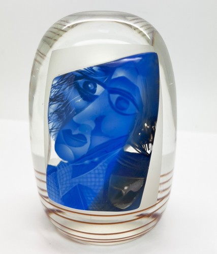 PBPP Signed Face Art Glass Unique Paperweight , Ap 4.75"Hx3"W | eBay