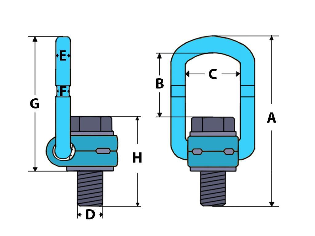 Swivel Lifting Rings Bolt On M8 - M48 (Grade 80 Lift Attachment Point ...