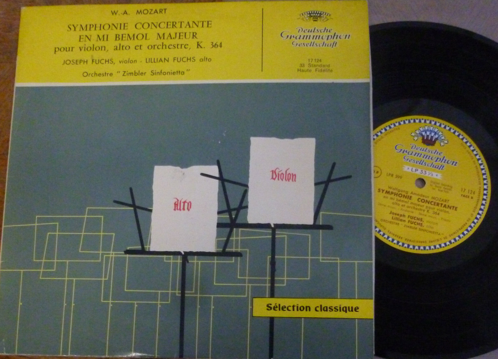 JOSEPH FUCHS - LILIAN FUCHS / MOZART sinfonia concertante K 364 / DGG ...