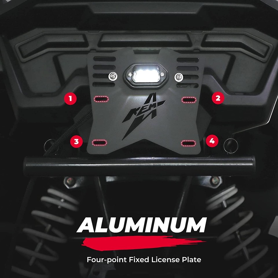 UTV ATV License Plate Holder Led Light Bracket for Polaris Ranger RZR ...