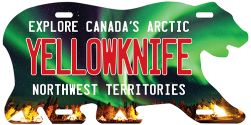 CANADA'S ARCTIC YELLOWKNIFE EMBOSSED BEAR ALUMINUM VEHICLE LICENSE ...