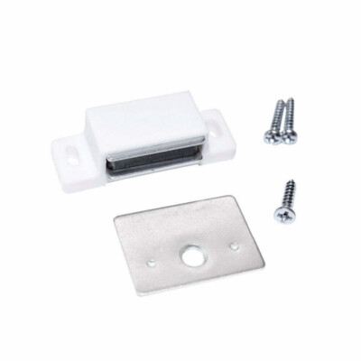 ONE- 15 lb White Single Magnetic Catch with Zinc Strike Plate and ...