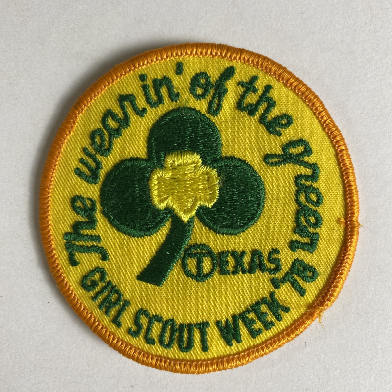 The Wearin’ of the Green - Girl Scout Week Patch 1978 Texas | eBay