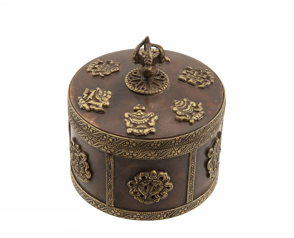 Buddhist Box - For Offering Or Herbs - Auspicious Symbols 600 Gr. | eBay