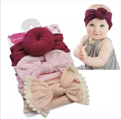 Bow Headband Baby Girl Donut Headband Pink Donut Cute Print Baby Girl ...