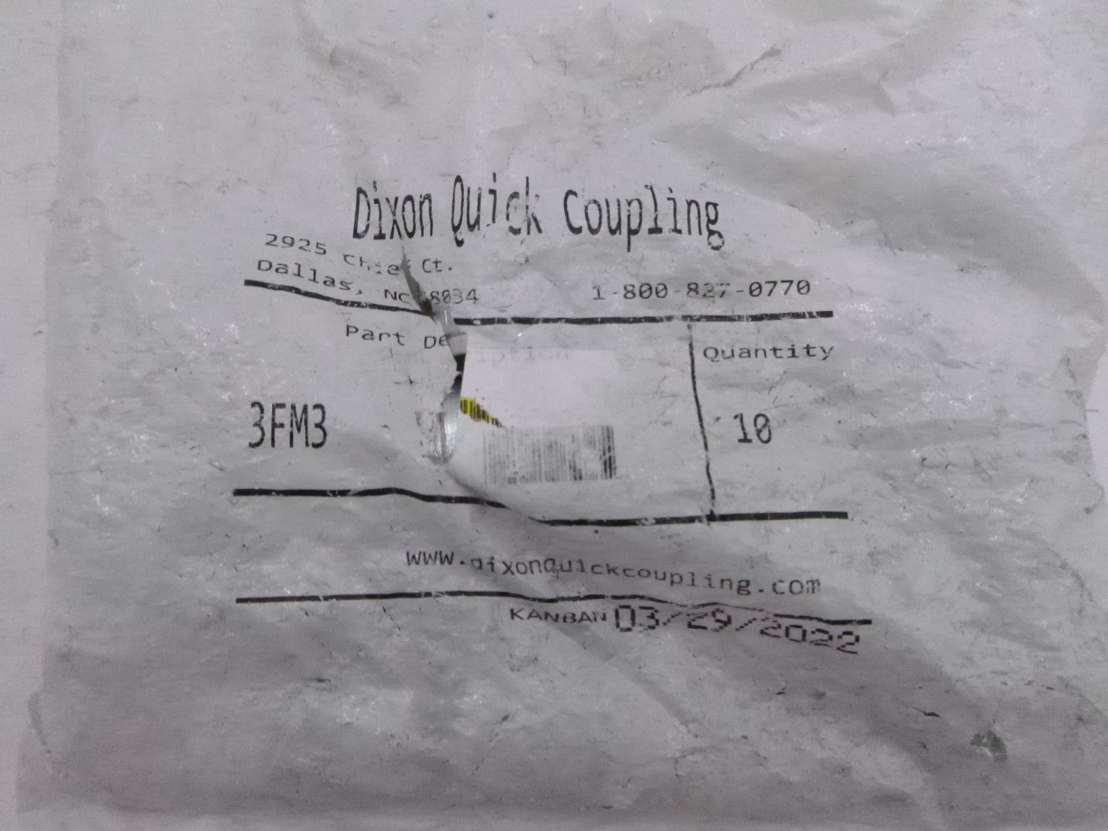 10 Pack Dixon Quick Coupling 3FM3 Socket 3/8" Coupler x 18 NPTF Male ...