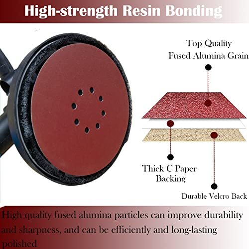 Tonmp 50 PCS 80 Grit 9 Inch 8 Hole Hook-and-Loop Sanding Discs ...