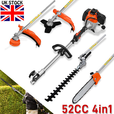 4 in 1 Petrol Strimmer Garden Multi Tool 52cc Hedge Trimmer Chainsaw ...