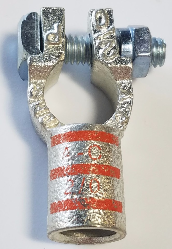 Battery Cable Ends Copper Top Post Terminal Connectors 4 GAUGE THUR 4/0 ...