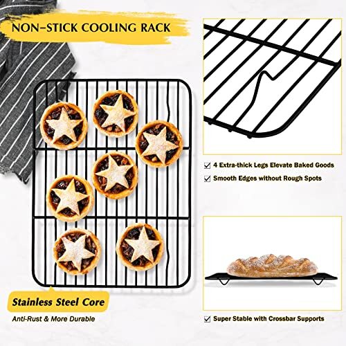 2 Pack Wire Baking Rack for Cooling Grilling Toaster Oven Rack, 9.7x7.3 ...