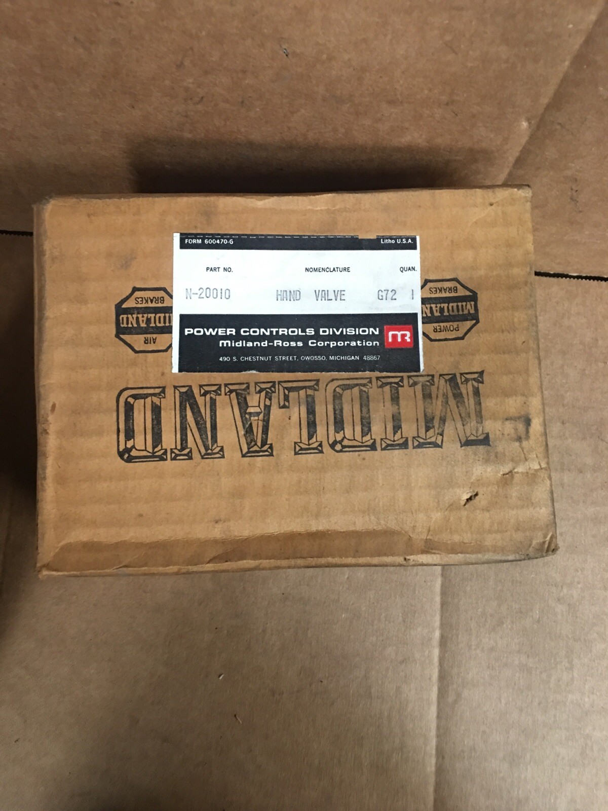 Haldex N-20010 In-Column Hand Control Brake Antique Valve | eBay