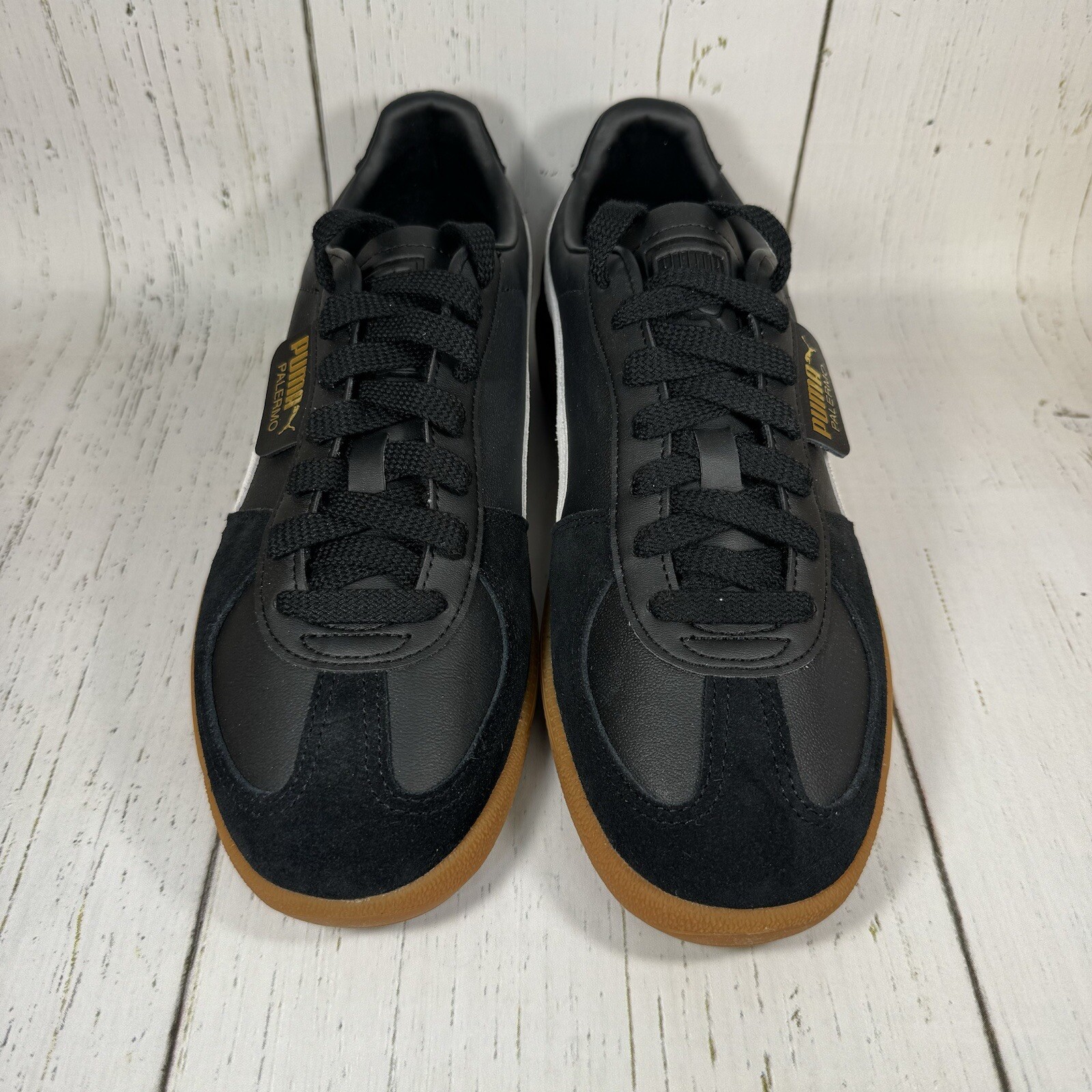 Brand New Men’s Puma Palermo Black Leather 39646403 Size 13 Gum White ...