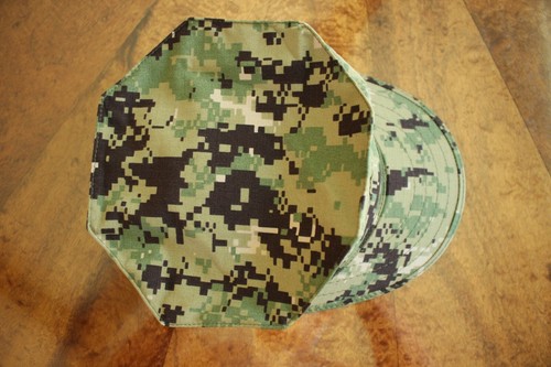 USN NAVY NWU TYPE III GREEN CAMO CAMOFLAGE COMBAT 8 POINT COVER HAT CAP ...
