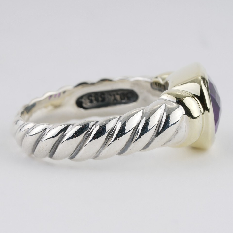 David Yurman Noblesse Ring Sterling Silver & 14K with Amethyst Size 7 ...