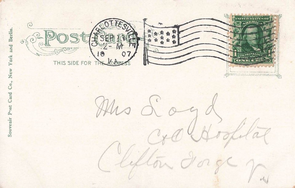 Charlottesville, Virginia Postcard Post Office PM 1907 V6 | eBay