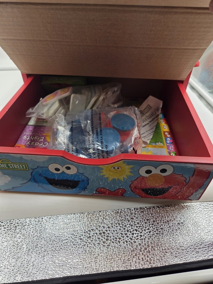 New 123 Sesame Street Game Place Table with Eight Games Checkers Bingo ...