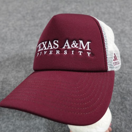 Texas A&M Hat Adult Adjustable Red Maroon Adidas Aggies Trucker Cap ...