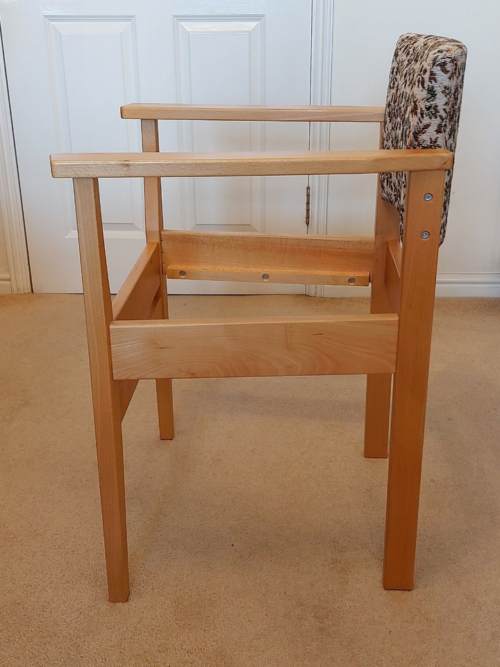 Upholstered Wooden Arm Chair Commode Toilet | eBay UK