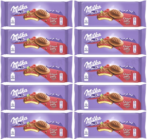 10 MILKA CHOCO JAFFA Cookie Packs with Raspberry Jelly Filling 147g 5 ...